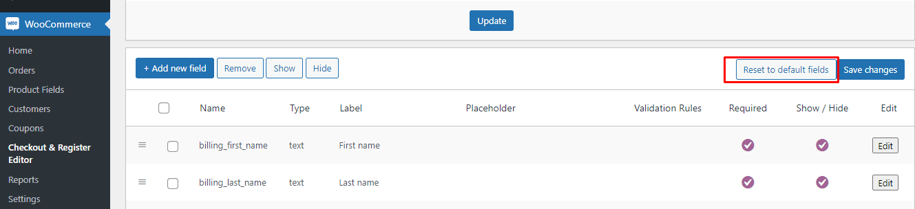 Reset to Default Settings - Jcodex